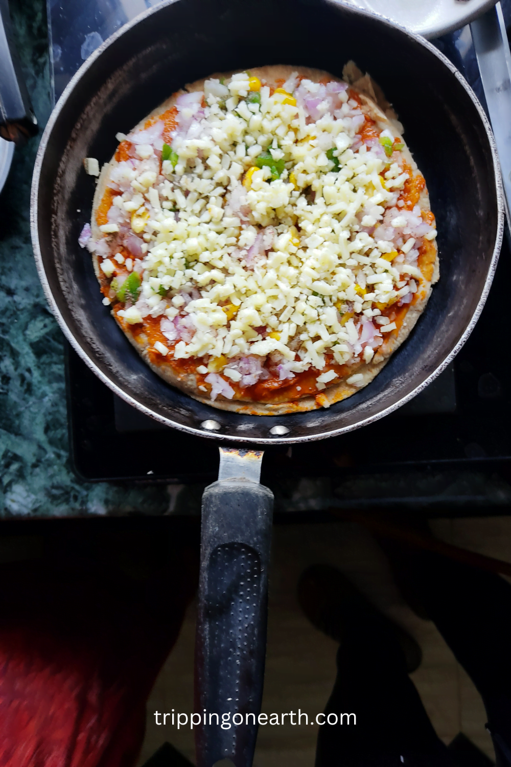 Chapati Pizza Recipe | How to Make the Best Chapati Pizza - Tripping on ...