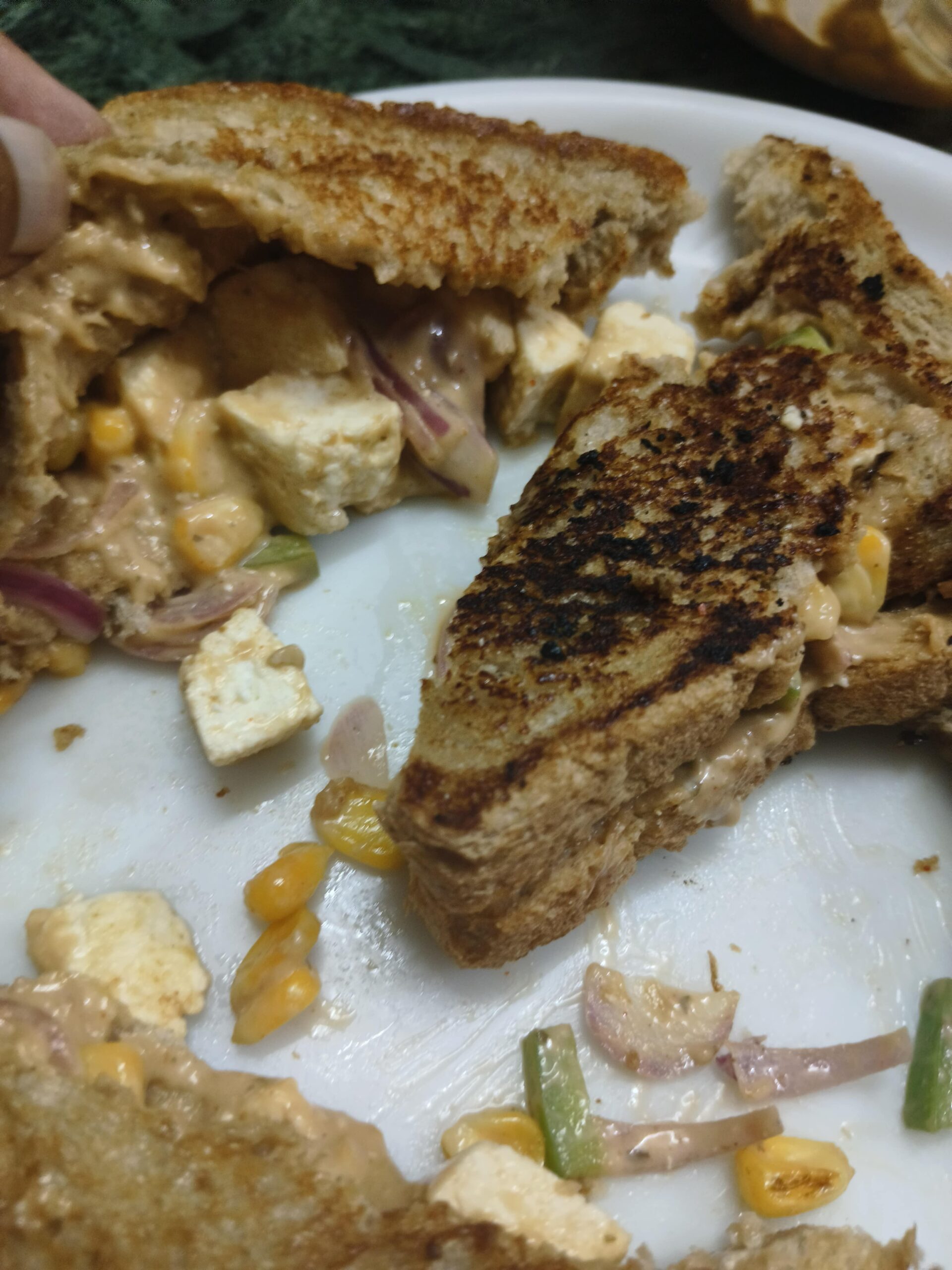 Paneer Corn Sandwich ( A Perfect Appetizer ) - Tripping on Earth