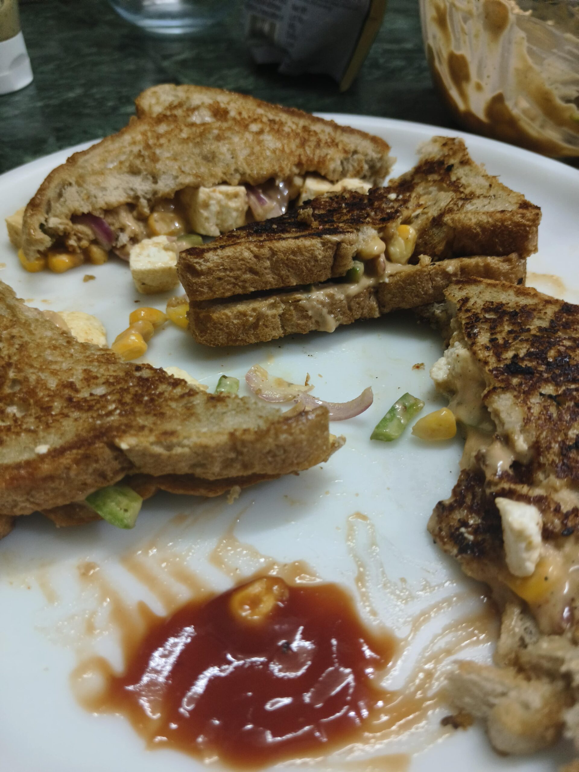 Paneer Corn Sandwich ( A Perfect Appetizer ) - Tripping on Earth