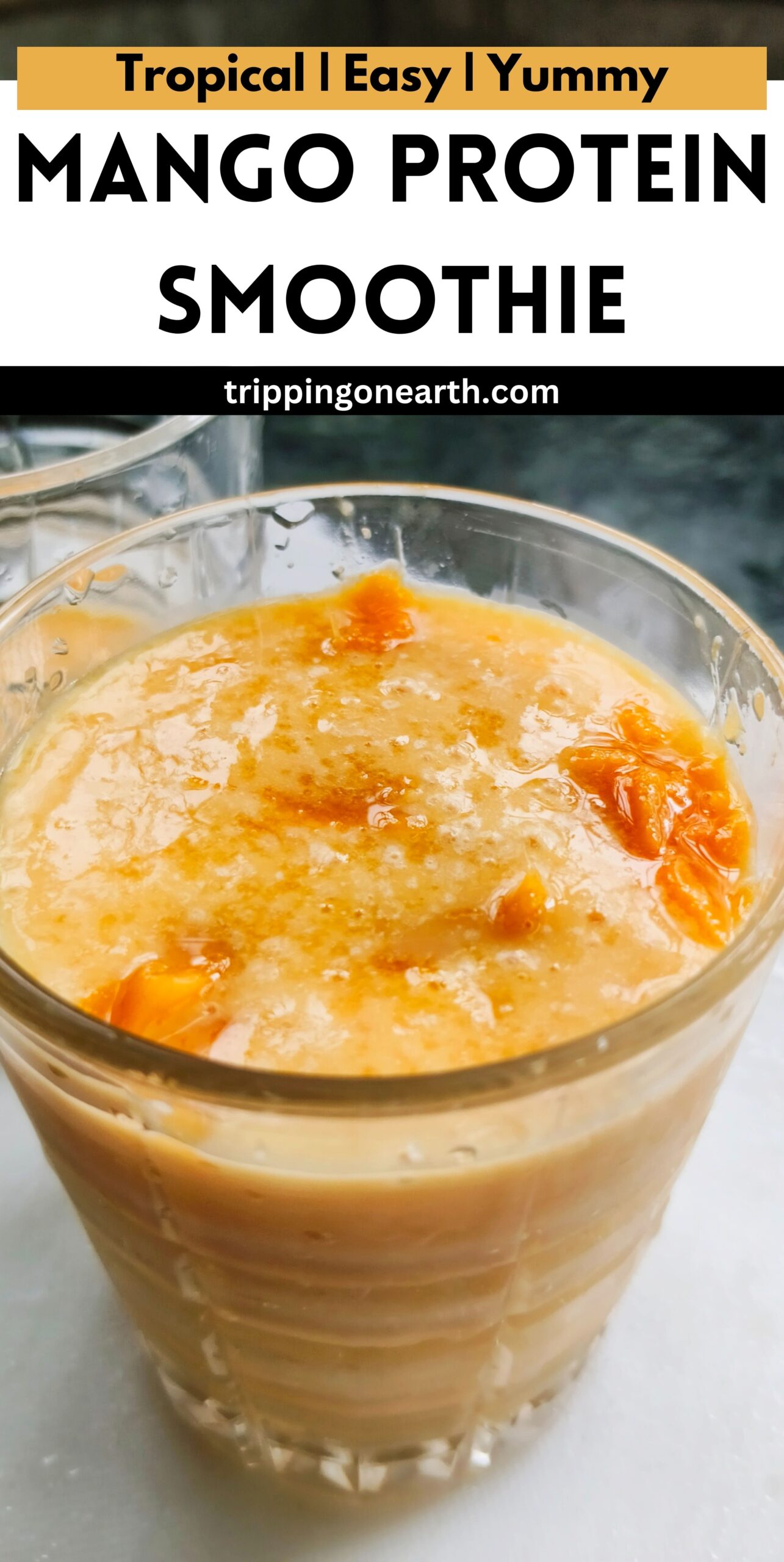 Mango Protein Smoothie (Tropical & Refreshing!) - Tripping on Earth